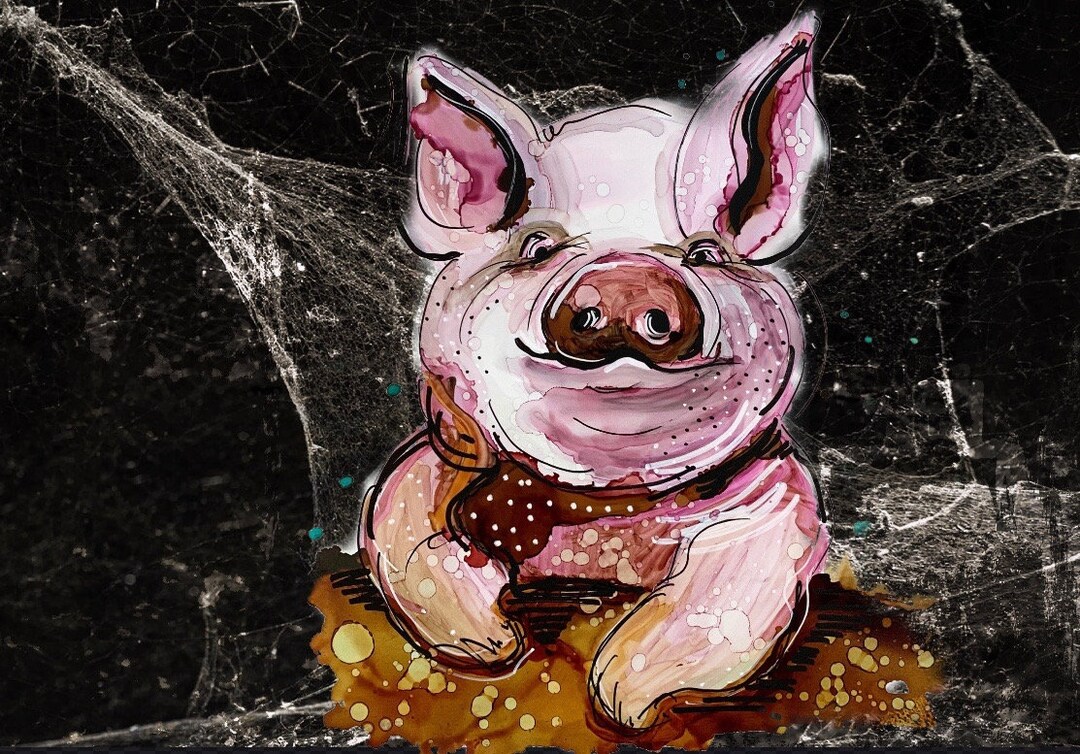 Smug Pig Print of Original Alcohol Ink Painting - Etsy