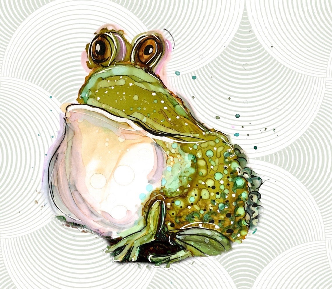 Happy Frog Print of Original Alcohol Ink Painting - Etsy