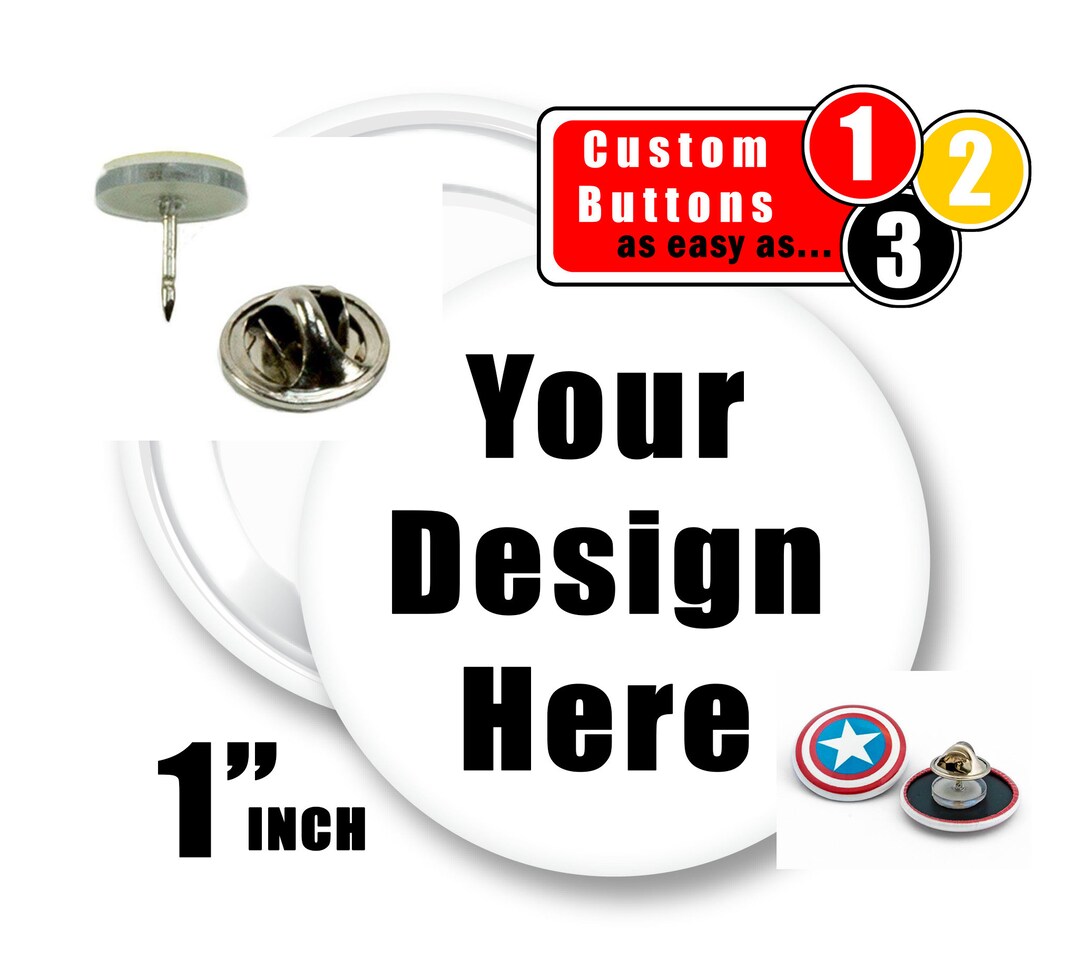Custom Button Tie Tack, Clothes Pin, Lapel Pin, Thumb Tack, Wedding ...