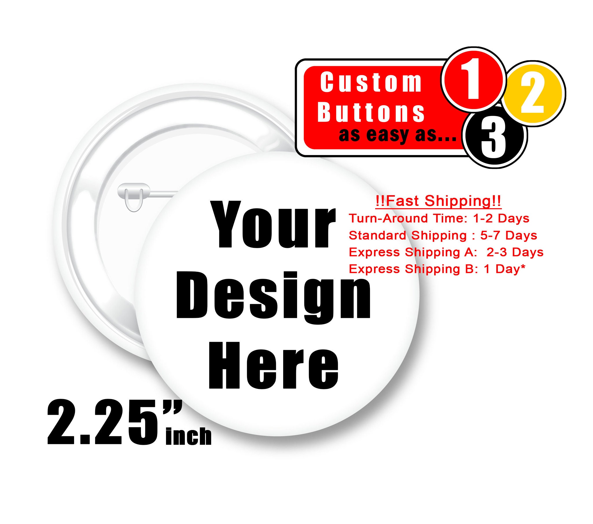 Custom Button 2.25 Pin Badge Pin Back Button Custom | Etsy