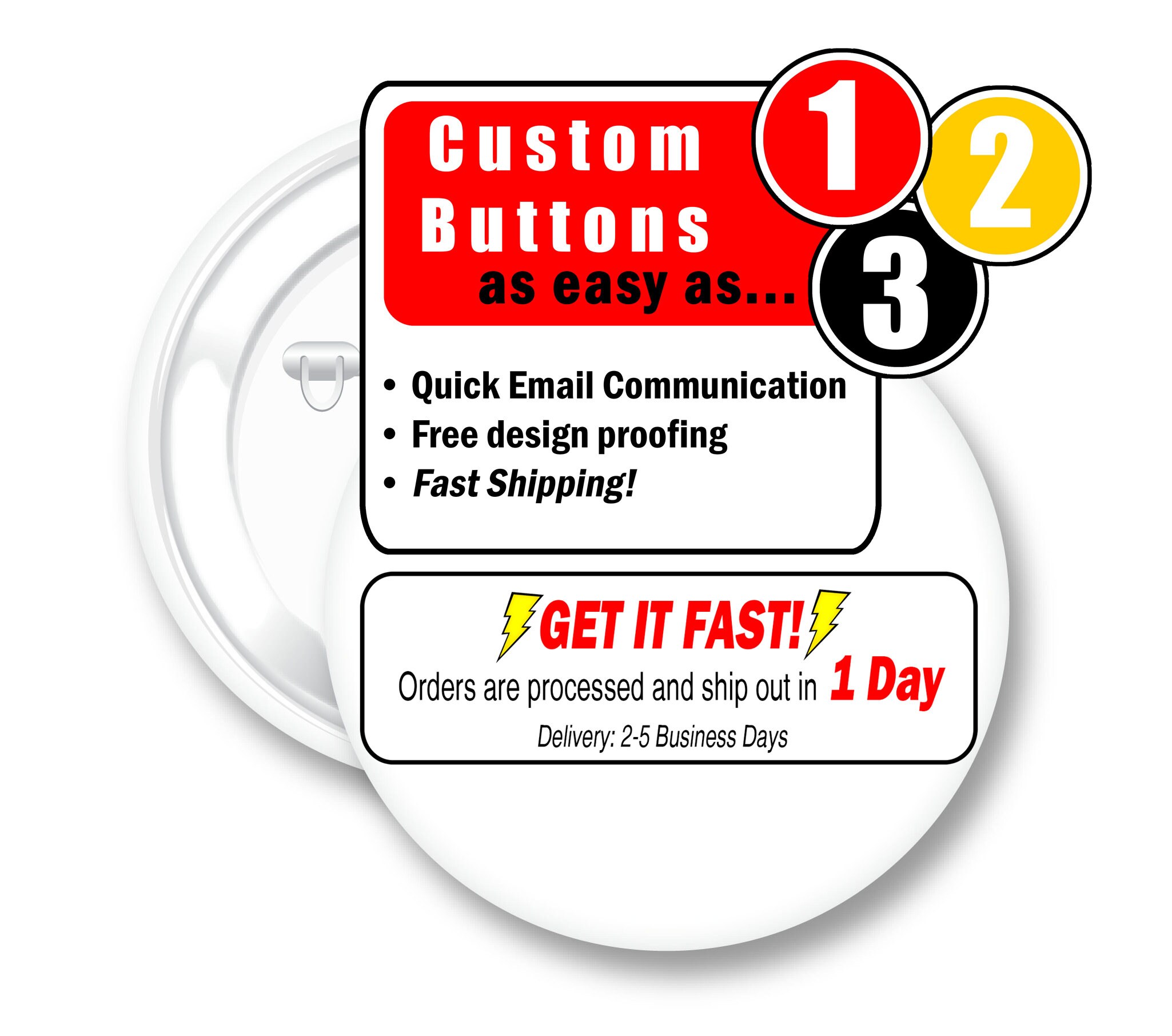 Custom Button 1.25 Pin Badge Pin Back Button Custom | Etsy