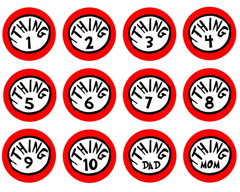 Thing 1, Thing 2, Custom Button, 2.25" Pin Badge, Pin Back Button ...