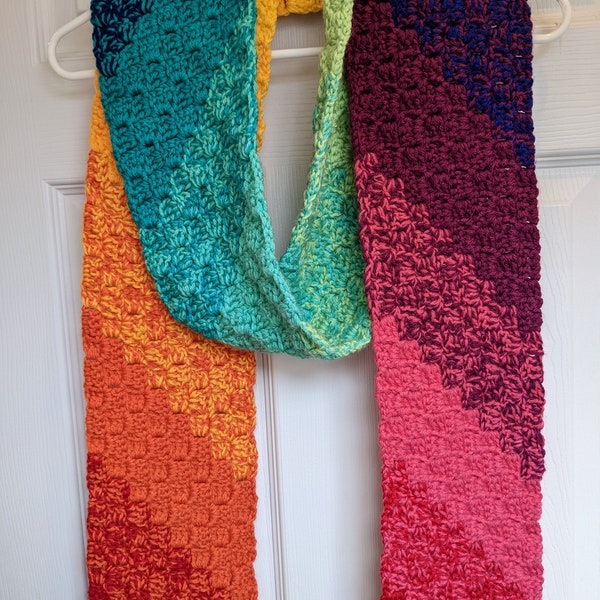 Rainbow Colour Scarf - Etsy