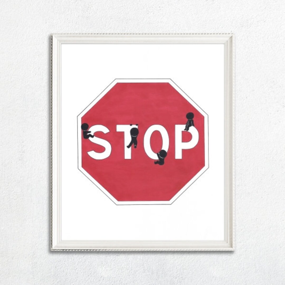 STOP Traffic Sign ART PRINT Digital File to Download and to Print ...