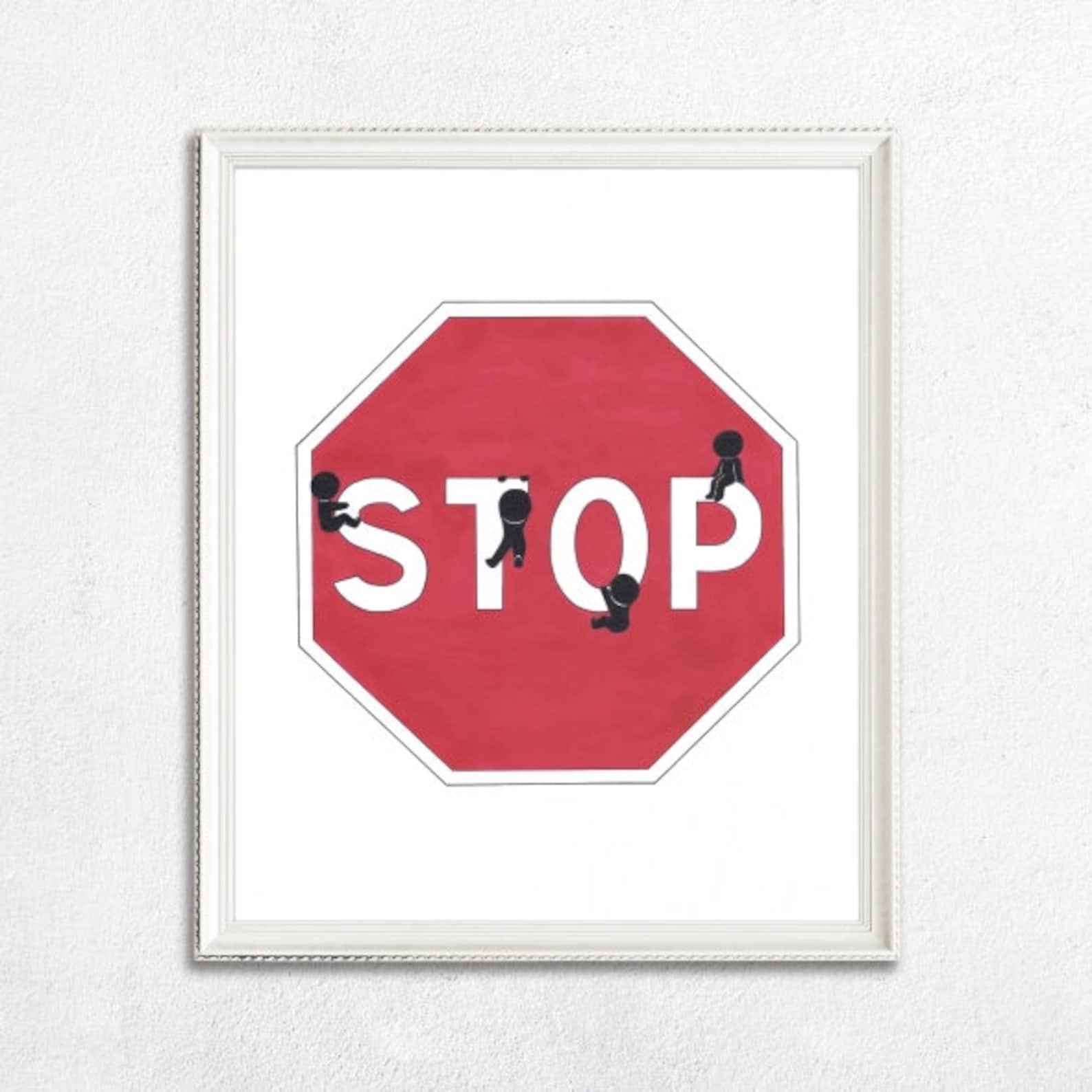 STOP Traffic Sign ART PRINT Digital File to Download and to Print ...