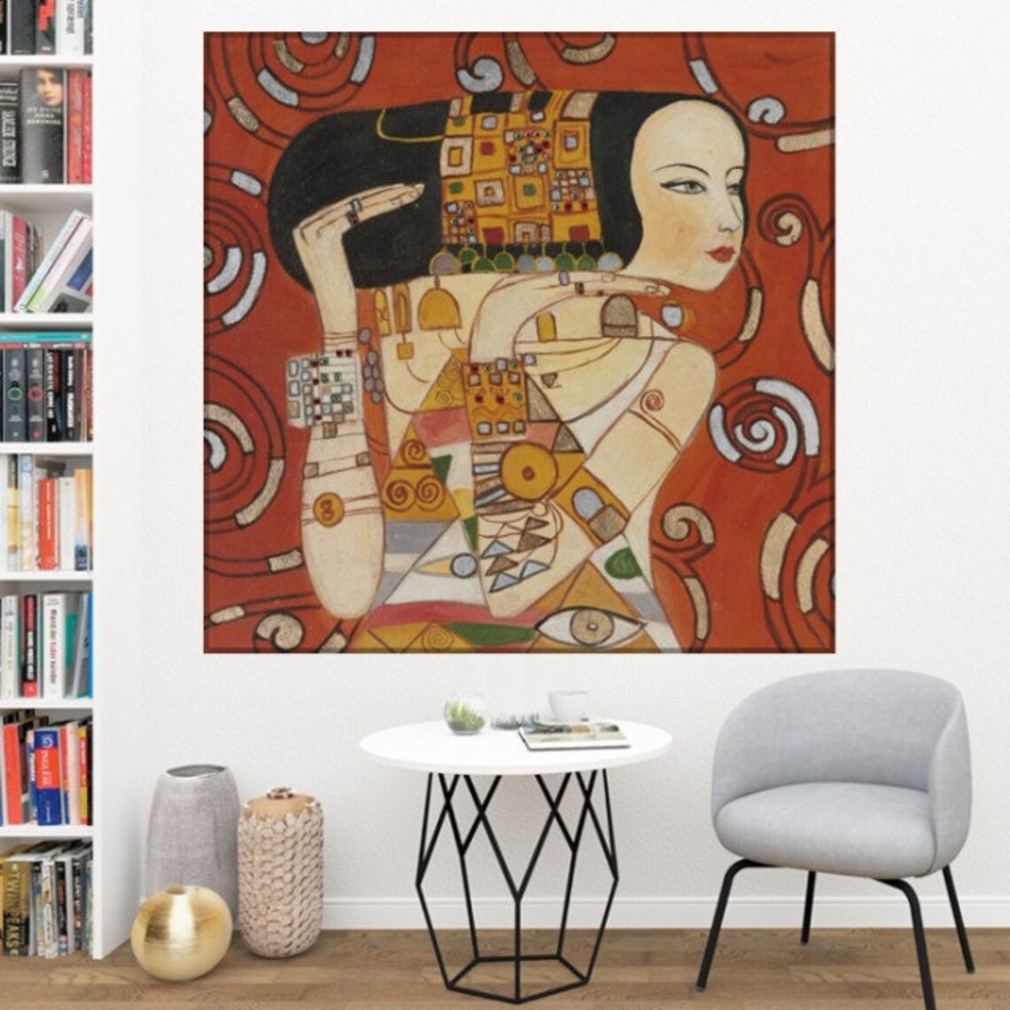 The Jugendstil Canvas, Gustav Klimt Reproduction Print - Etsy