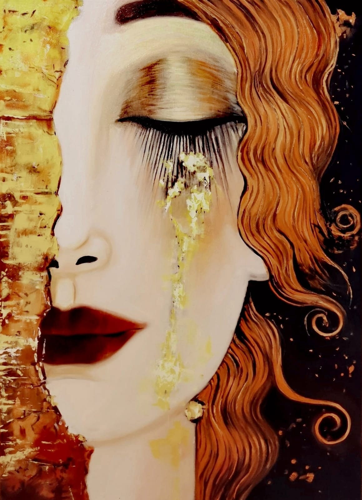 The Golden Tears Handmade Oil Painting Reproduction, Gustav Klimt ...