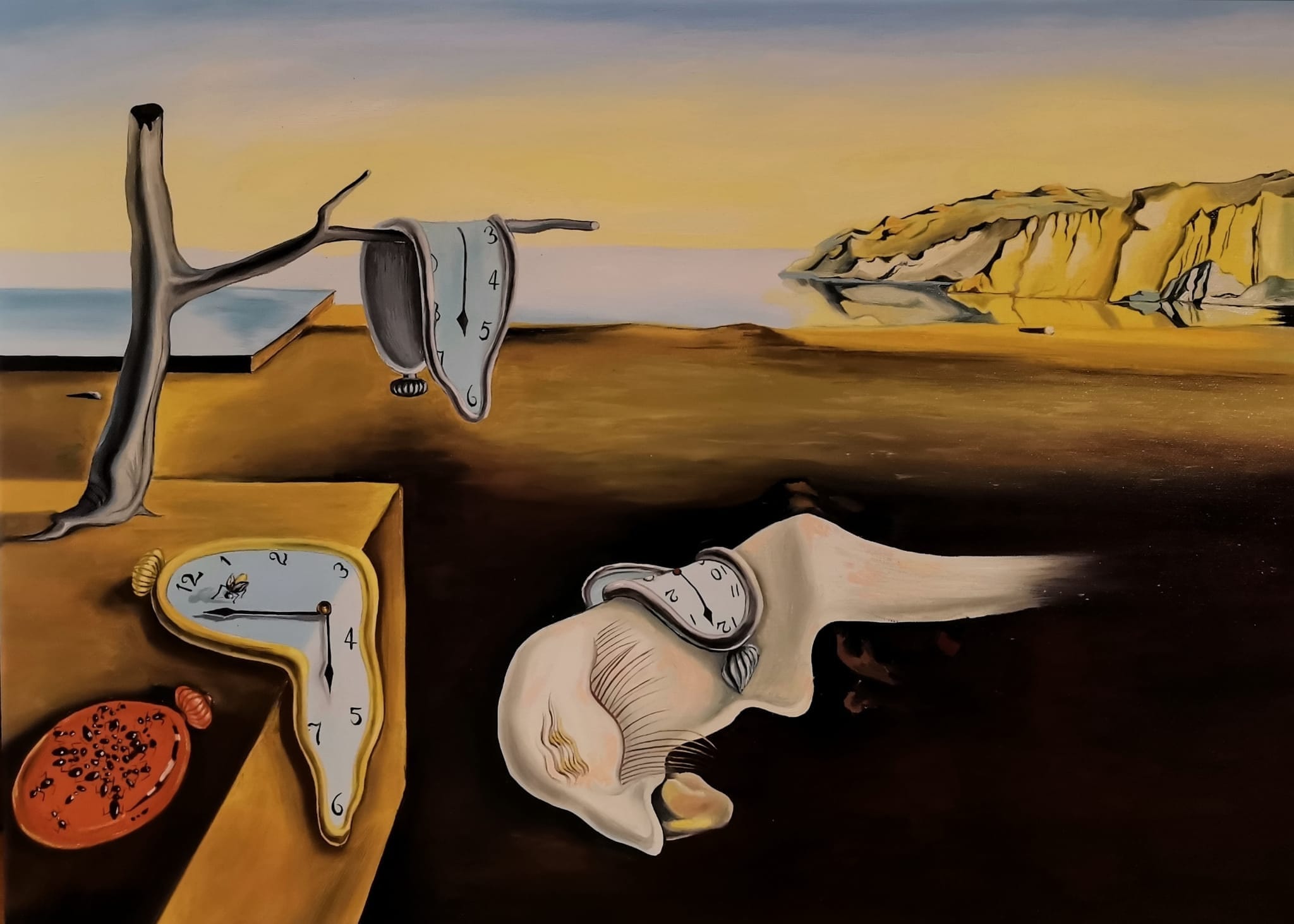 Salvador Dali Clocks Oil Painting, Salvador Dali the Persistence of ...