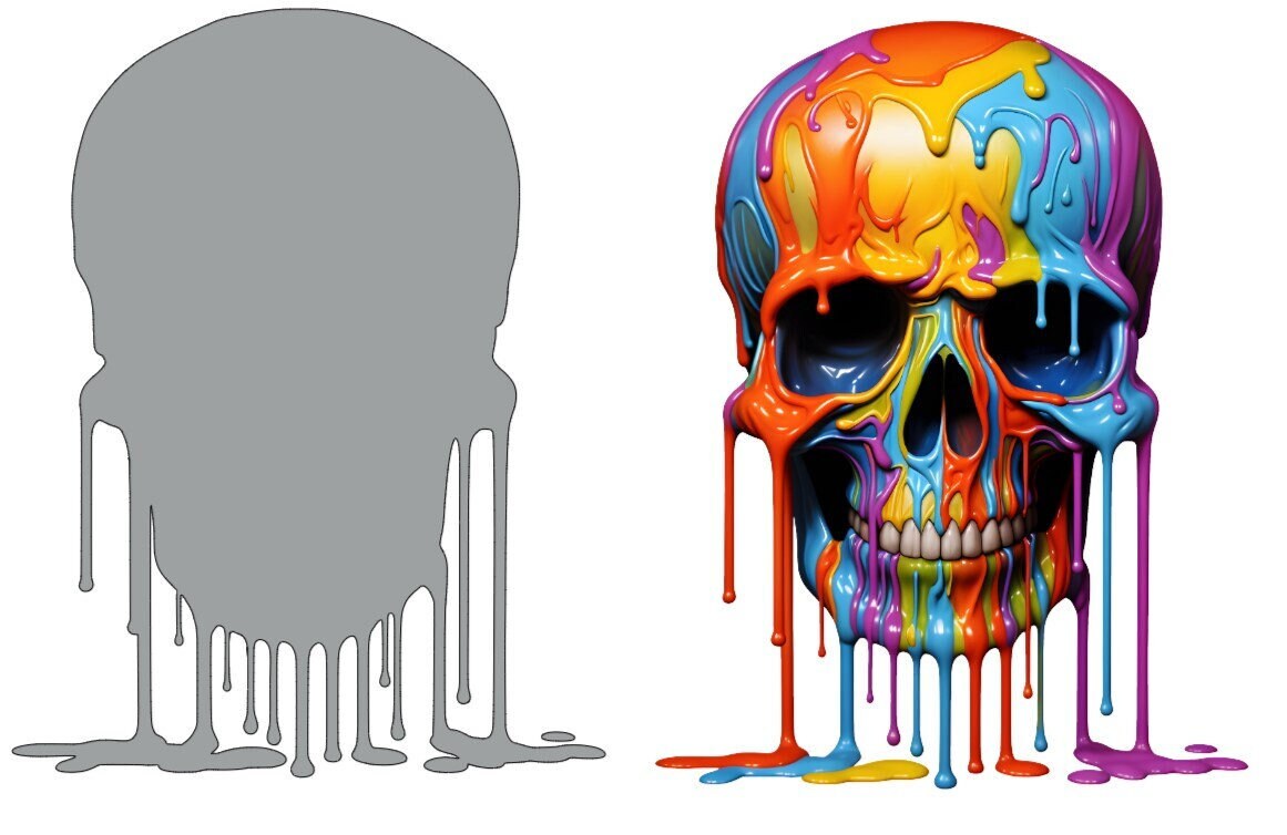 Skull Paint SVG File - Etsy