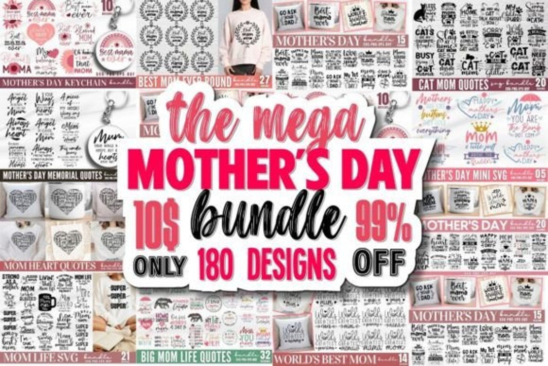 Mothers Day Bundle SVG Files - BONUS Svg FREE!! - Etsy