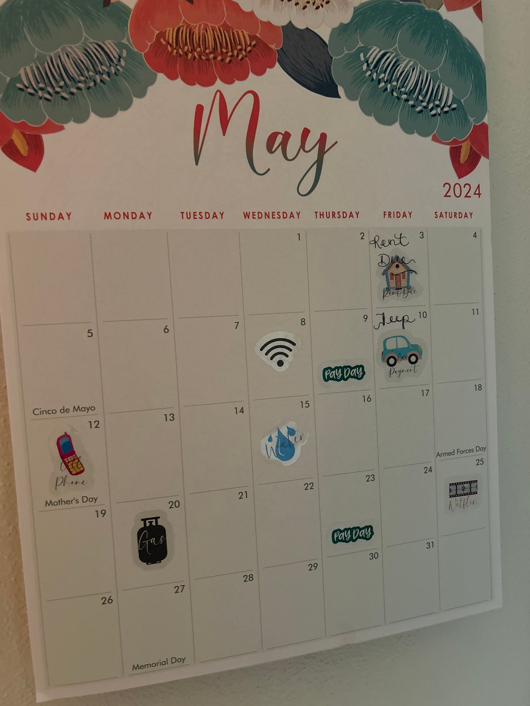Monthly Bill Calendar Stickers Quick Shipping and They Are Clear - Etsy