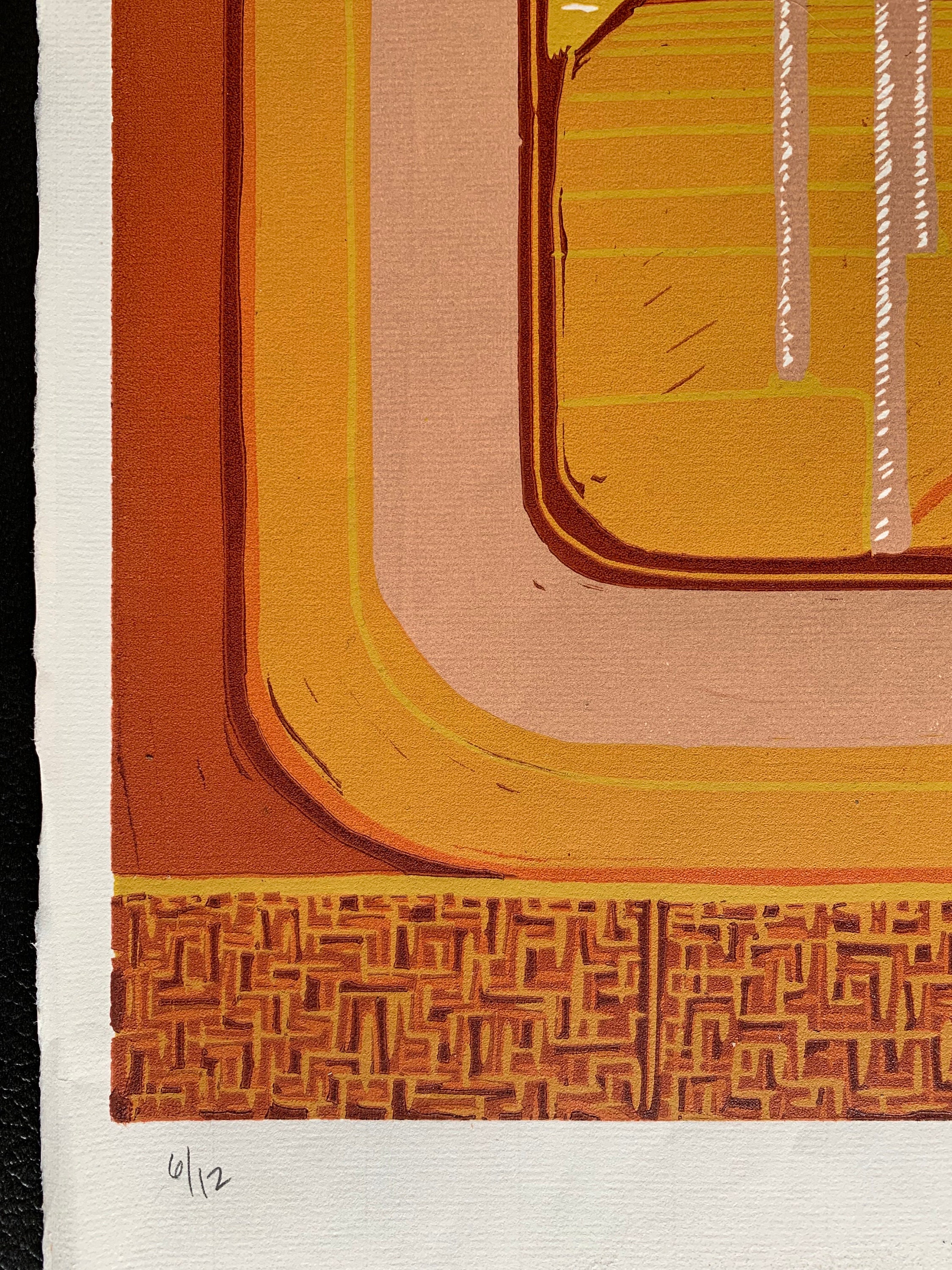 TRANSIT Color Reduction Linocut Print - Etsy