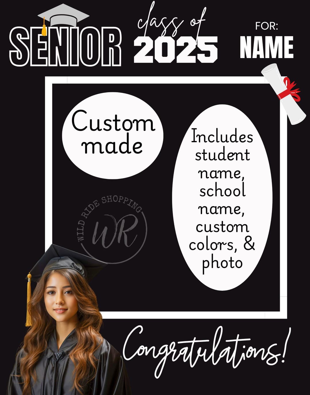Custom Senior Treat Box CLASS OF 2025 Graduation Gift Traditional ...