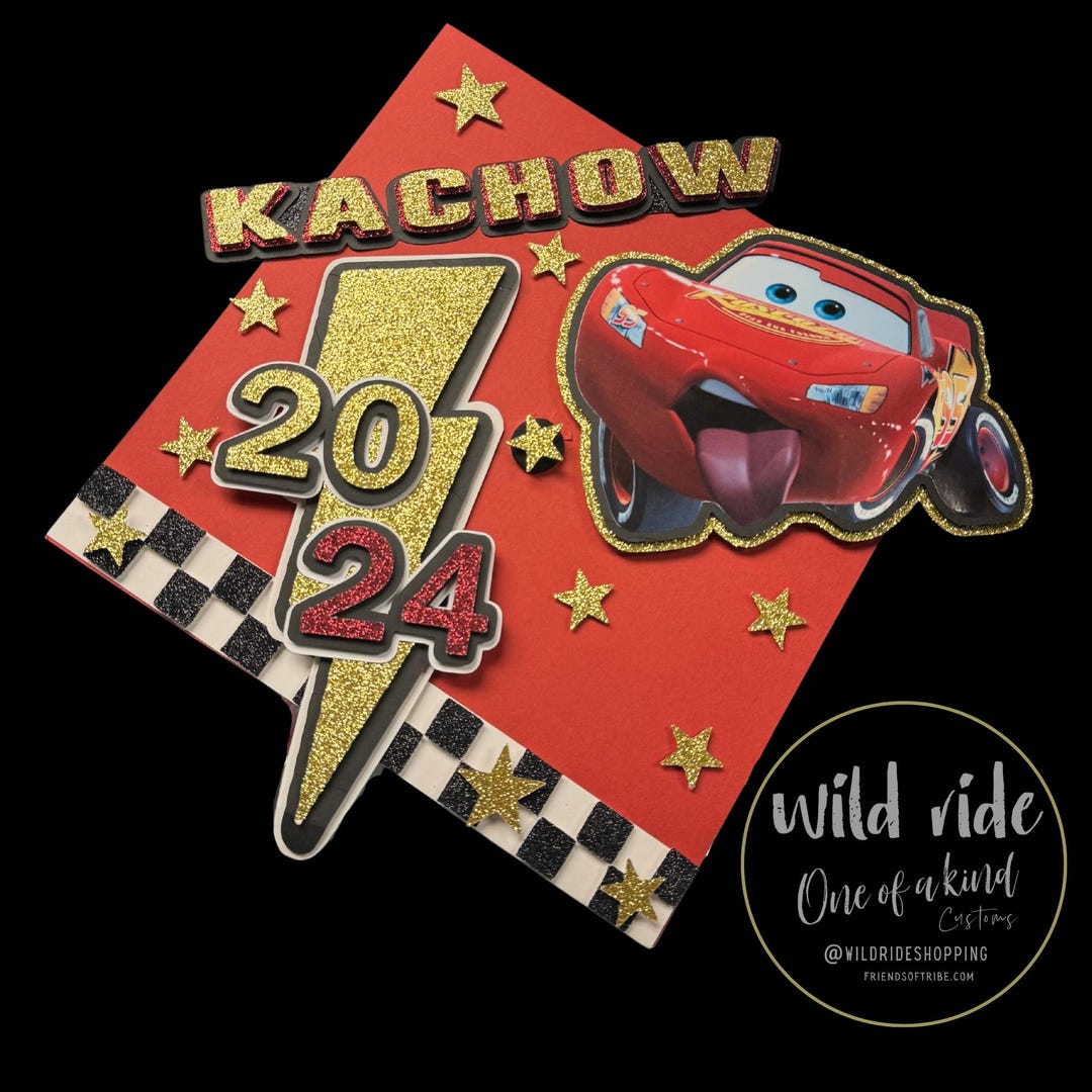 3D Cars Inspired 2025 Graduation Cap Topper - Cars Grad Topper - Cars ...