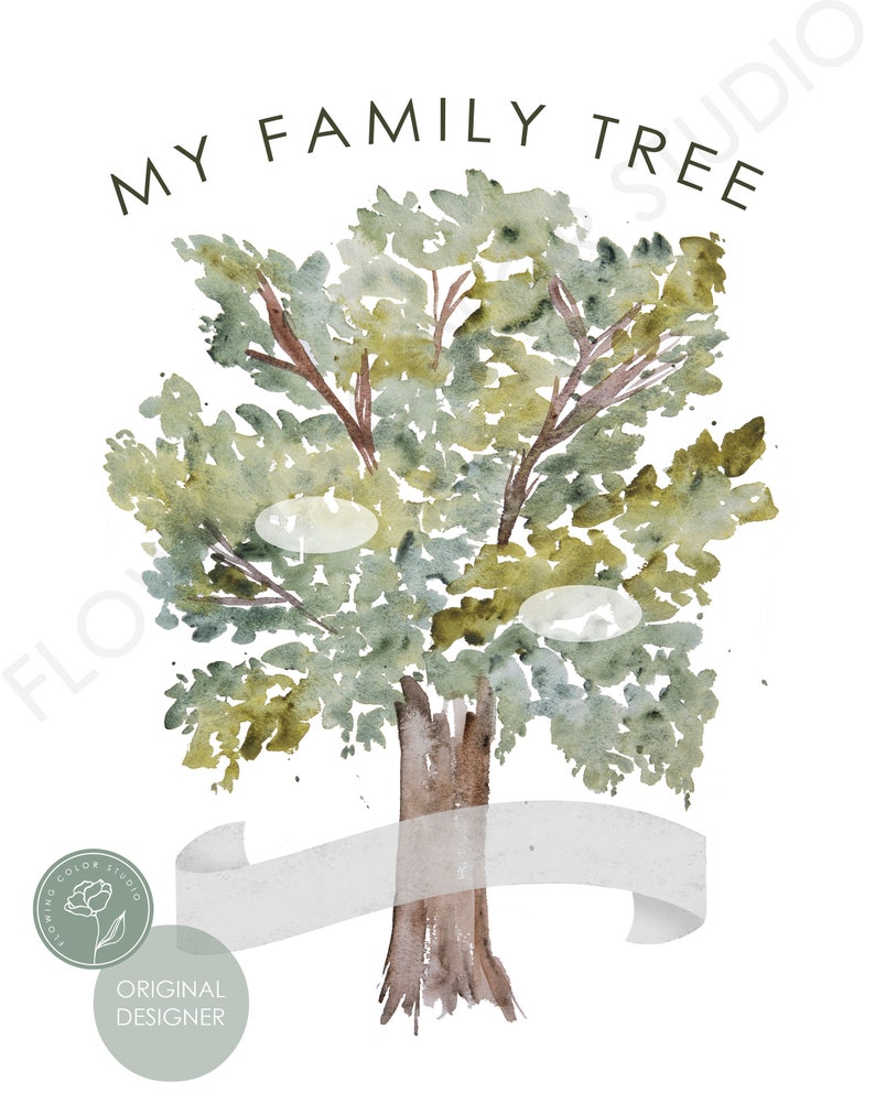 Blank Family Tree Printable - 2 to 13 Names PDF - Fun Activity Page ...