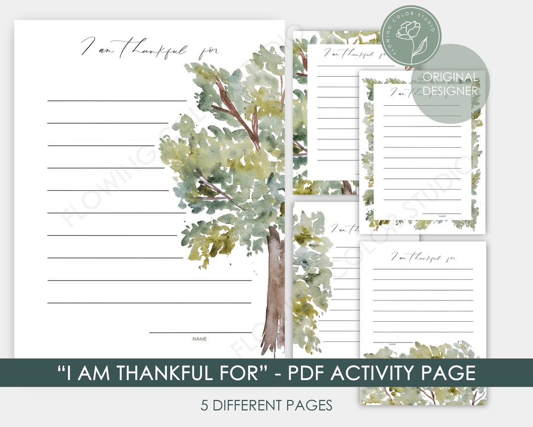 Thanksgiving Printable Activity - I Am Thankful for Page - Thankful ...