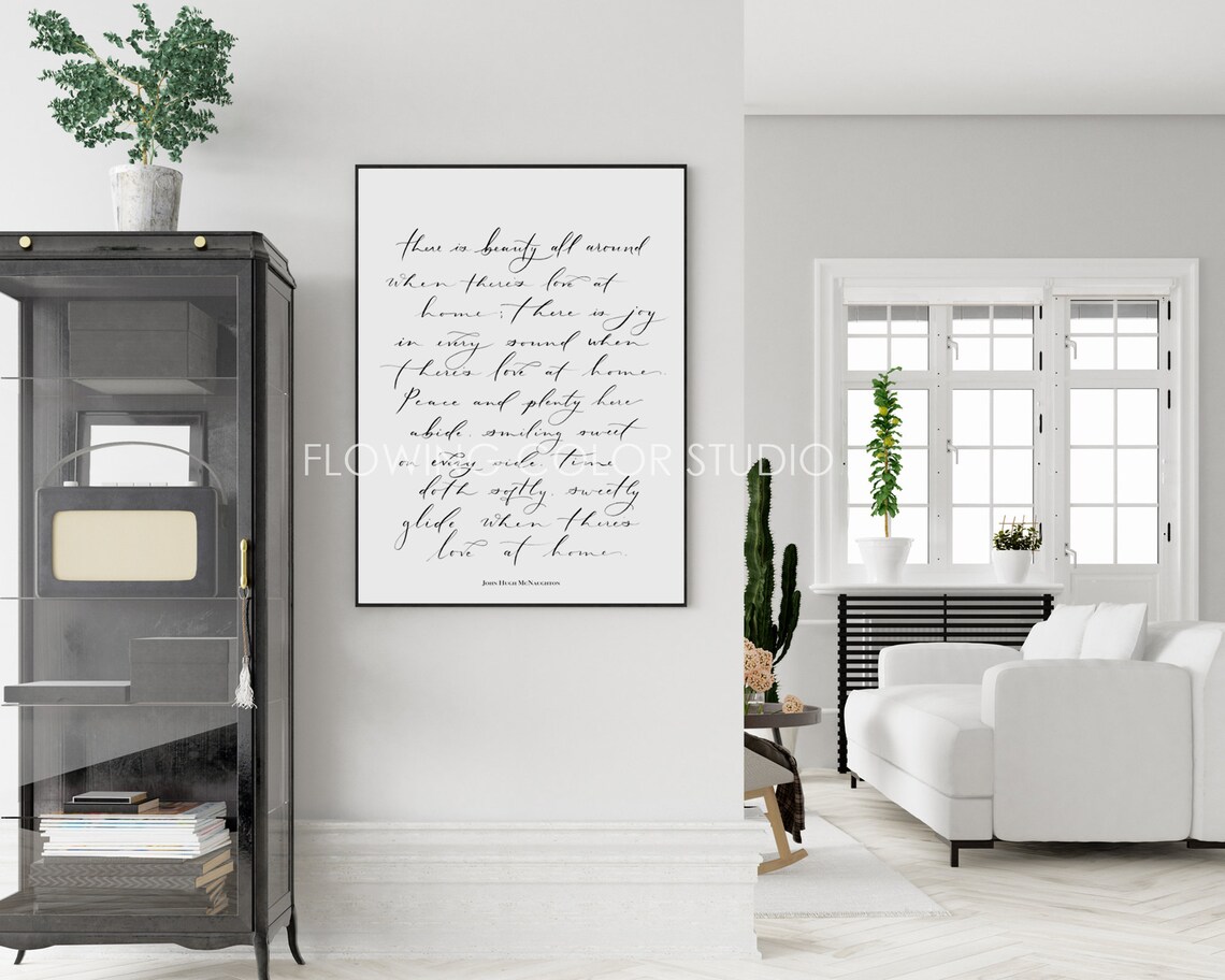Handwritten Love at Home Lyrics - Modern Calligraphy - Etsy
