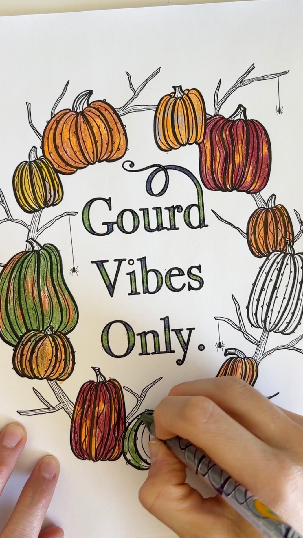 Halloween Printable Coloring Page Gourd Vibes Only Good Vibes Only PDF ...