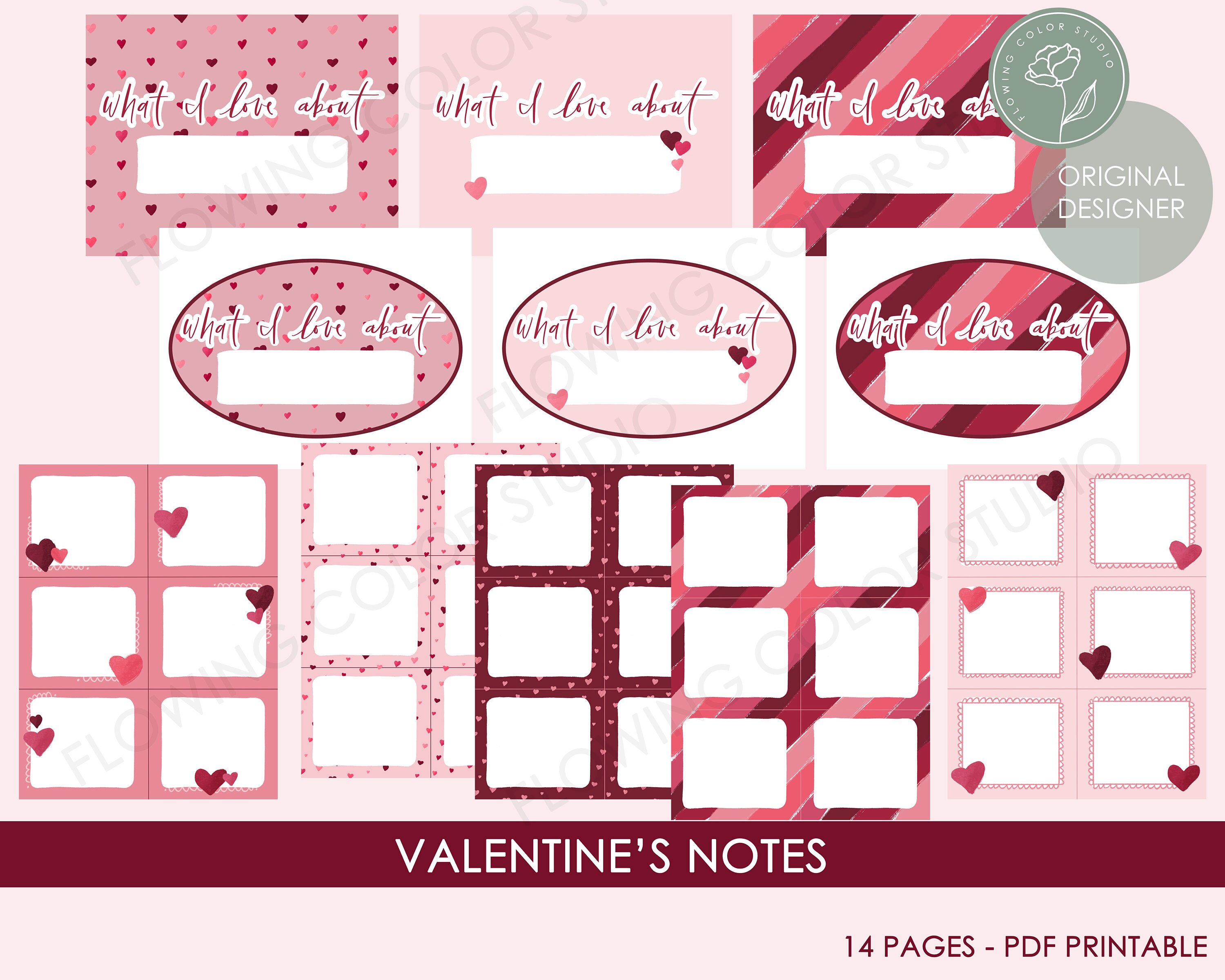 Valentine's Day Messages and Notes for Kids - Blank Lunchbox Notes PDF ...