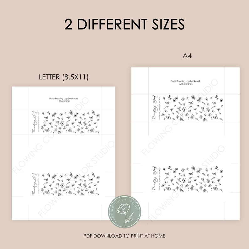 Floral Bookmark Reading Log, Habit Tracker, Instant Download Printable ...