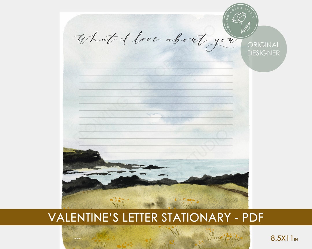Valentine's Day Stationary - Love Letter Stationary Template - PDF ...