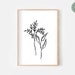9 Print Bundle - Hand Drawn Dainty Flowers and Leaves - Digital ...