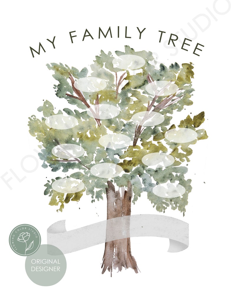 Blank Family Tree Printable - 2 to 13 Names PDF - Fun Activity Page ...