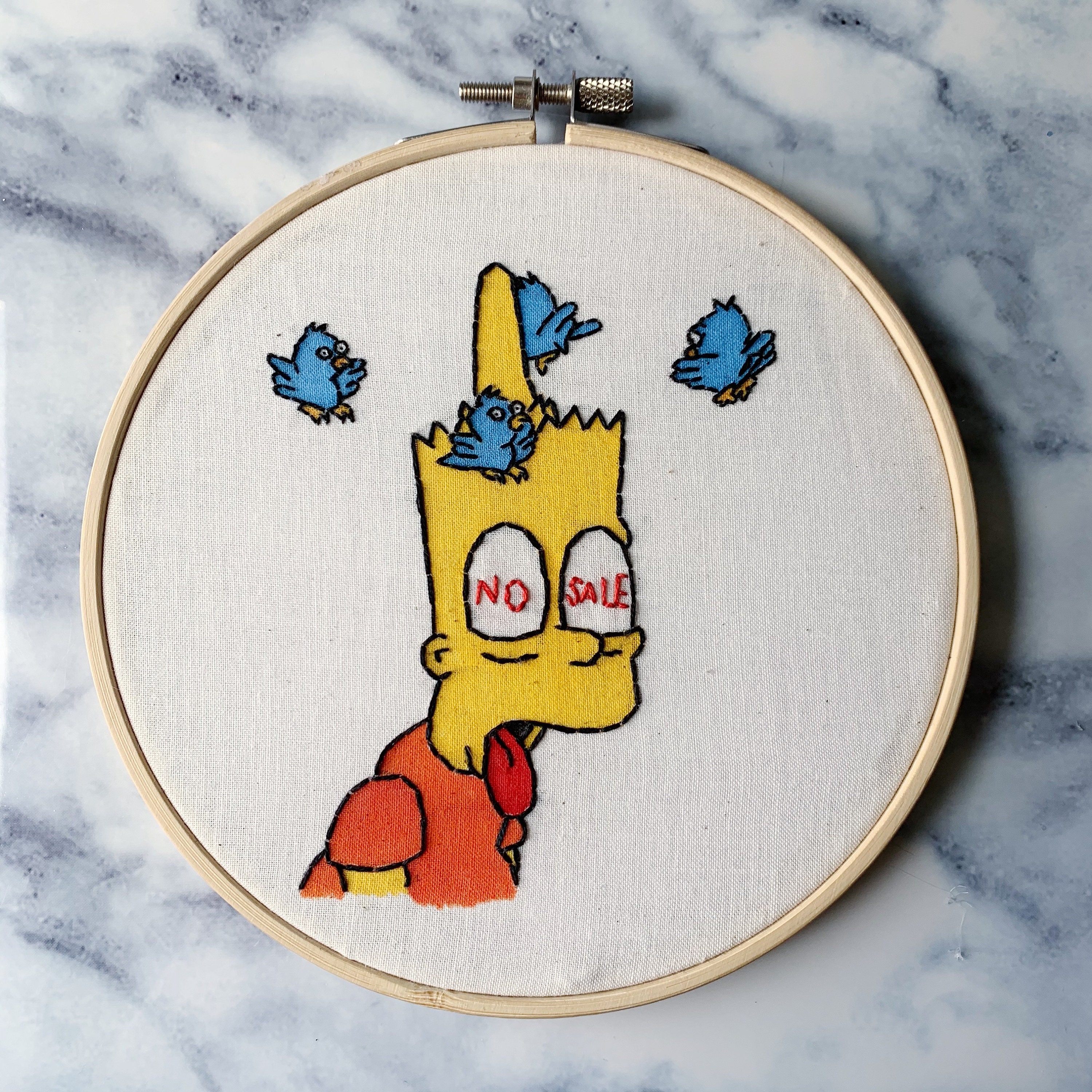 Bart Simpson No Sale Embroidery - the Simpsons Embroidery Hoop Art Wall ...