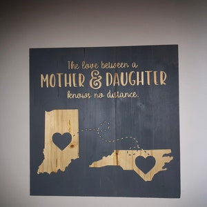 Mother Sign Mother & Daughter Love Sign Wall Decor Mother's Day Carved ...