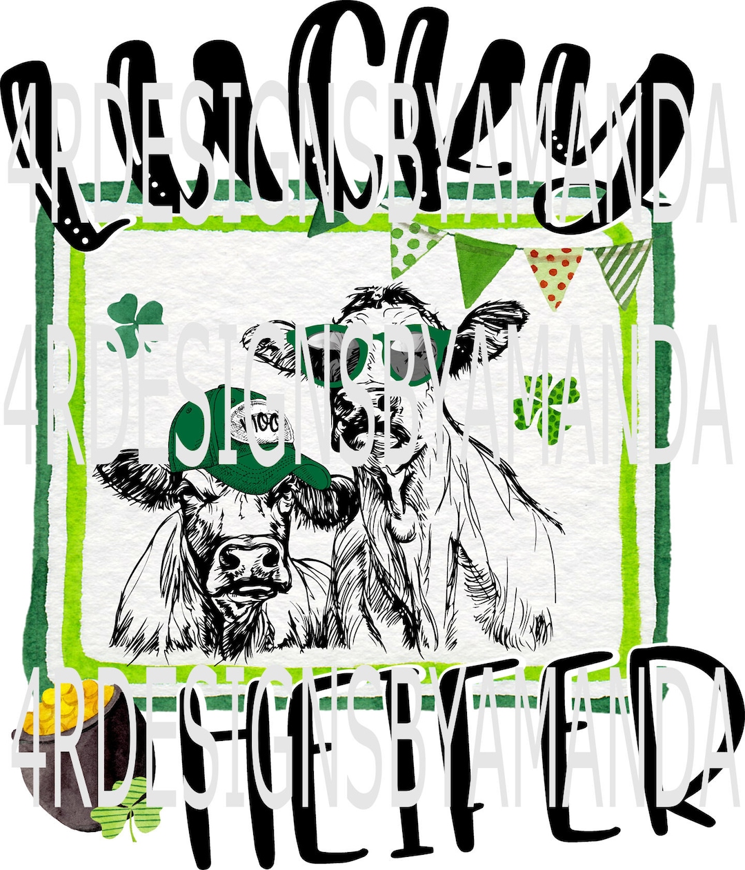 Sublimate Transfer Ready to Press, Lucky Heifer, Cow Transfer ...