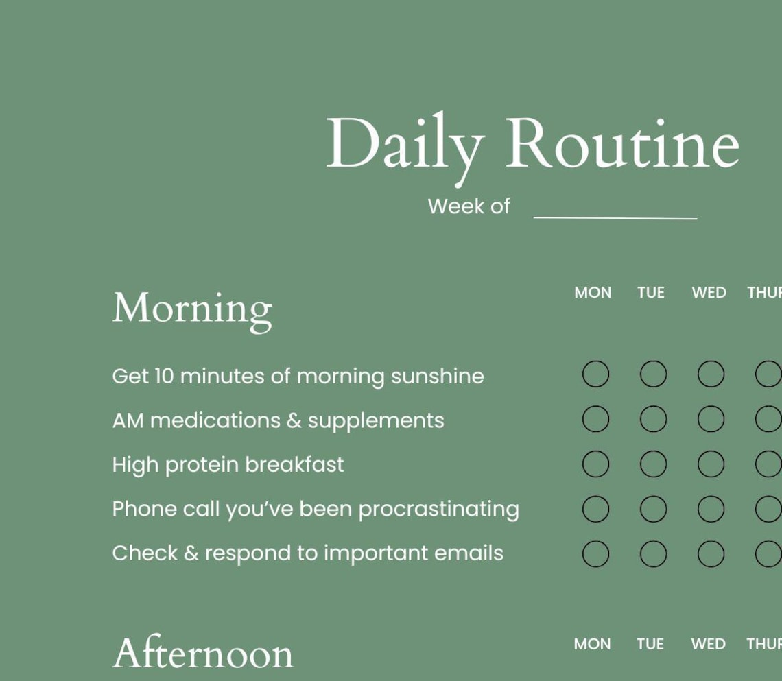 ADHD Daily Routine Planner, Habit Tracker, Daily Checklist for Things ...