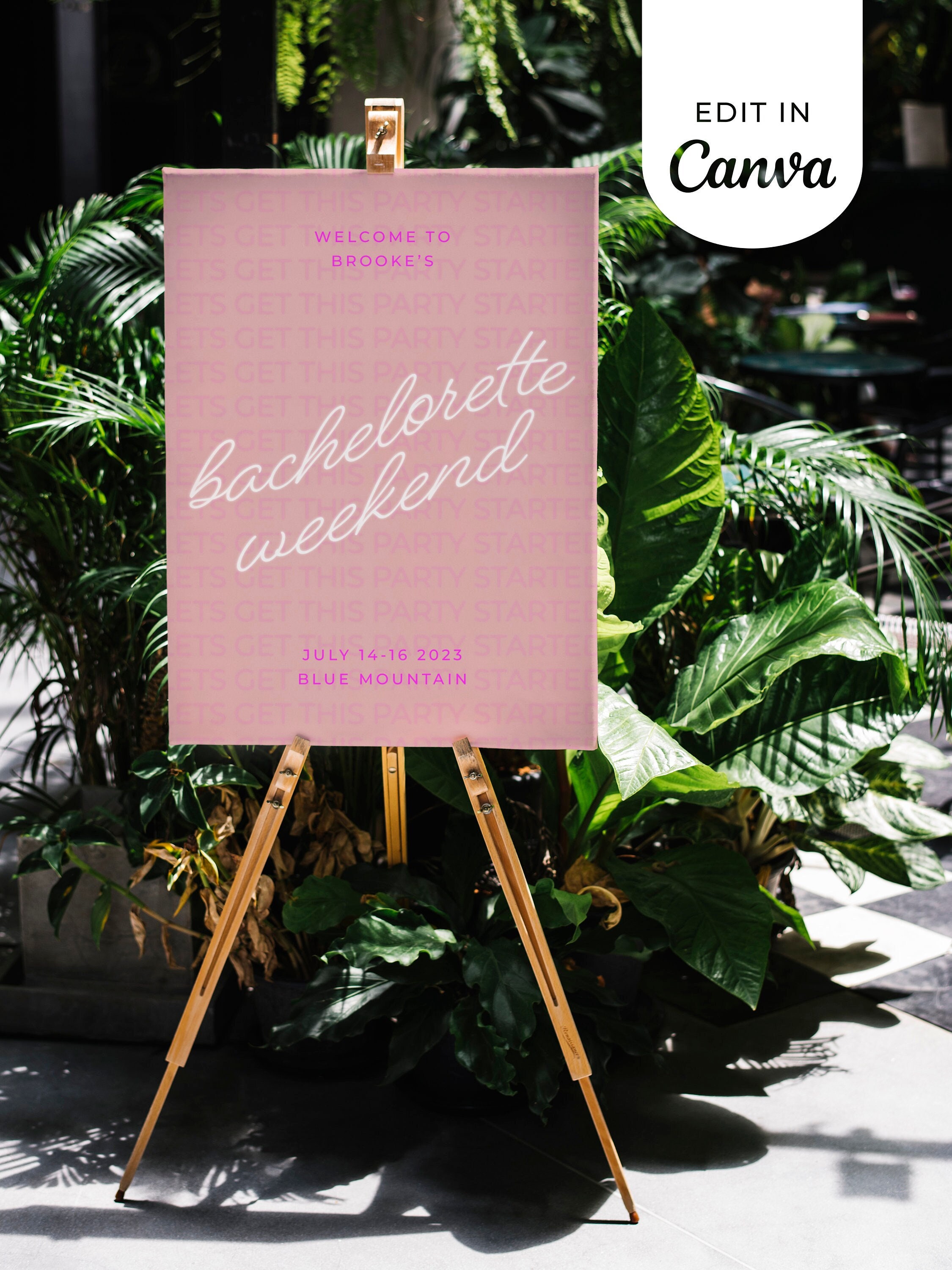 Bachelorette Welcome Sign Template, Bach Party Welcome Poster ...