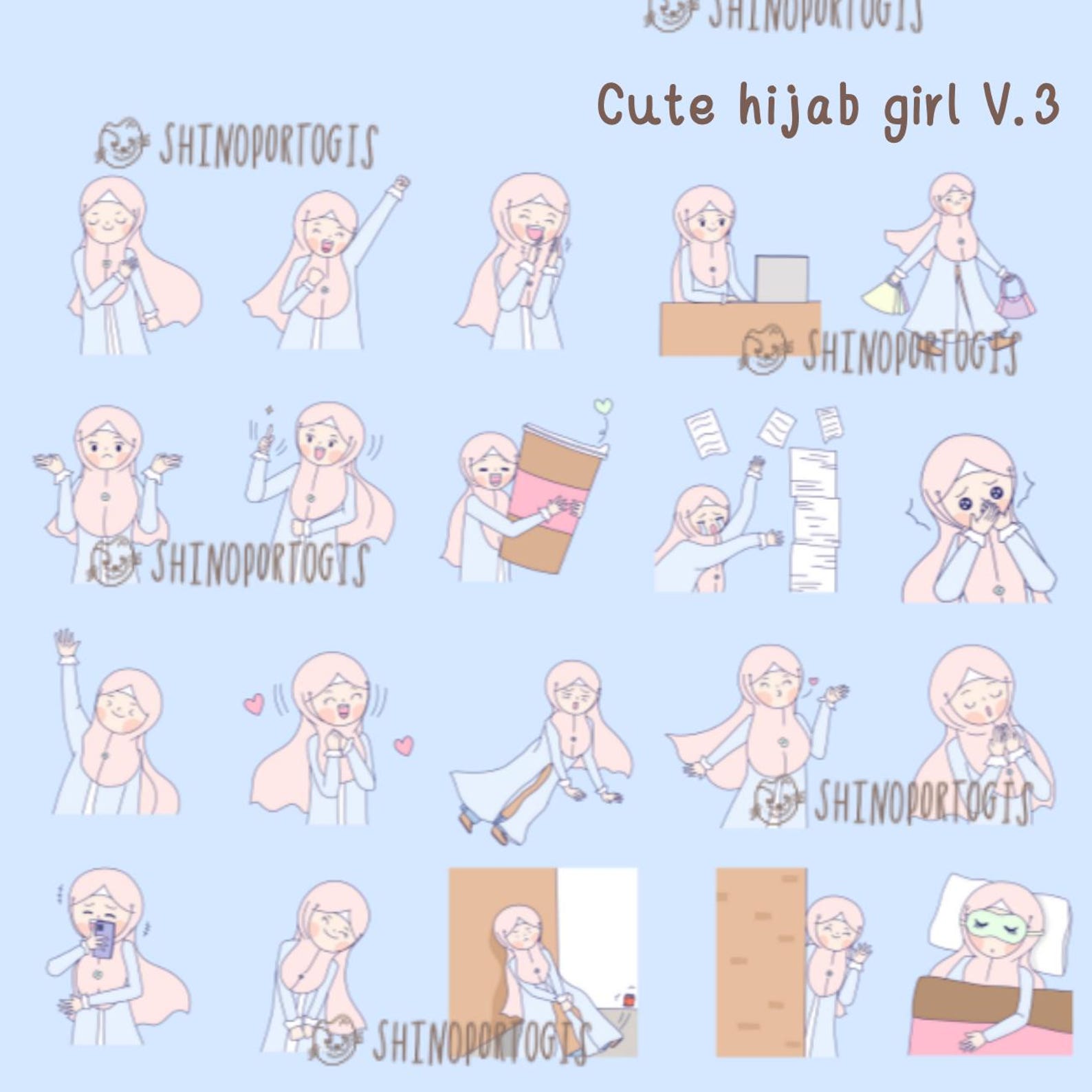 Hijab Girl Sticker Set 3 : Stickers Characters (digital Download) - Etsy