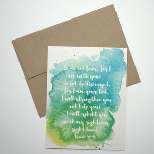 Bible Verse Sympathy Card or Encouragement Card - Watercolor Scripture ...