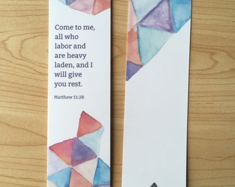 Watercolored Bible Verse Bookmark Christian Gift Scripture | Etsy
