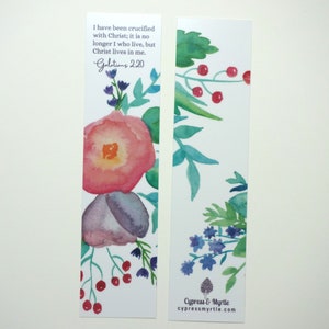 Set of 4 Encouraging Bible Verse Bookmarks With Watercolor Florals ...