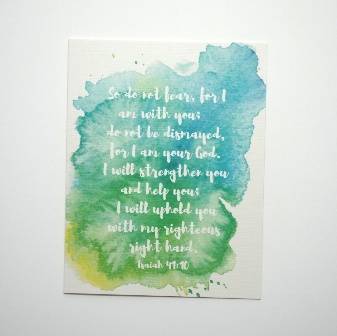 Bible Verse Sympathy Card or Encouragement Card - Watercolor Scripture ...