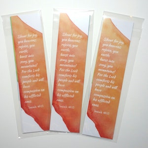 Watercolor Encouraging Bible Verse Bookmarks - Set of 3 - Christian ...