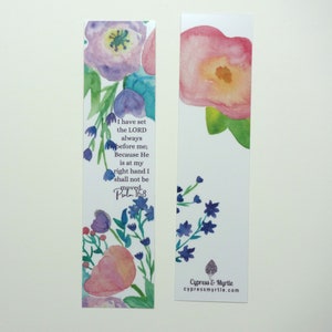 Set of 4 Encouraging Bible Verse Bookmarks With Watercolor Florals ...