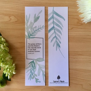 Botanical Bible Verse Bookmarks Set - Watercolor Christian Gift ...