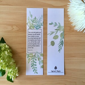 Botanical Bible Verse Bookmarks Set - Watercolor Christian Gift ...
