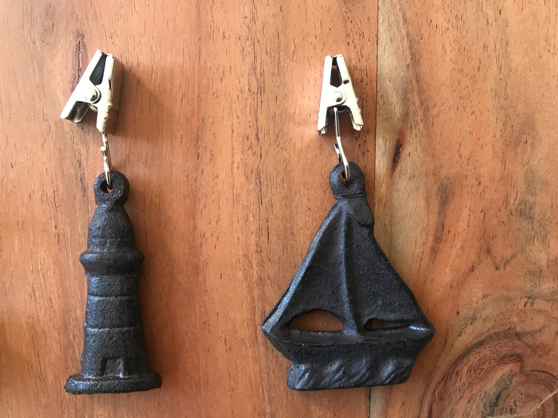 Set of 4 Marine Cast Iron Table Cloth Weights Antique Rust Kitchen ...