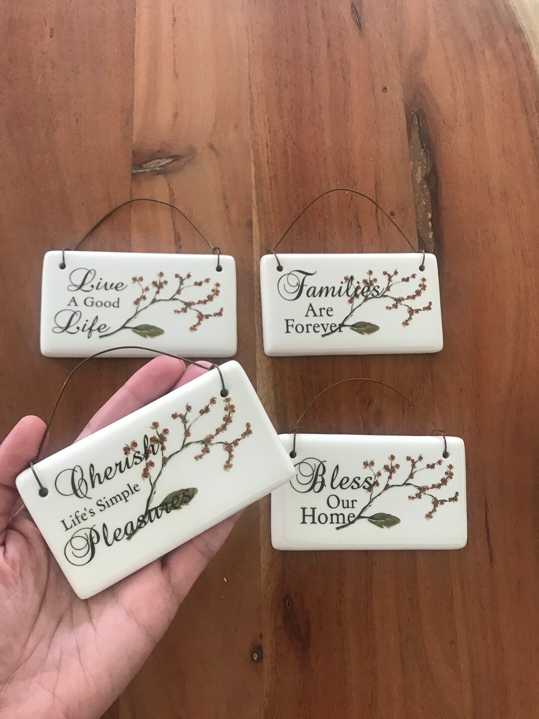 Ceramic Quote Sign Set, Inspirational Wall Decor, Set of 4 - Etsy