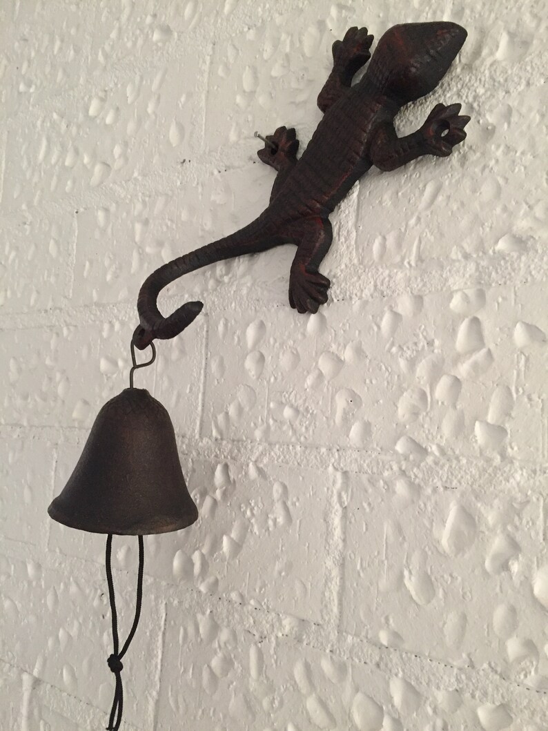 Cast Iron Antique Lizard Gecko Vintage Door Bell Wall Mounted - Etsy