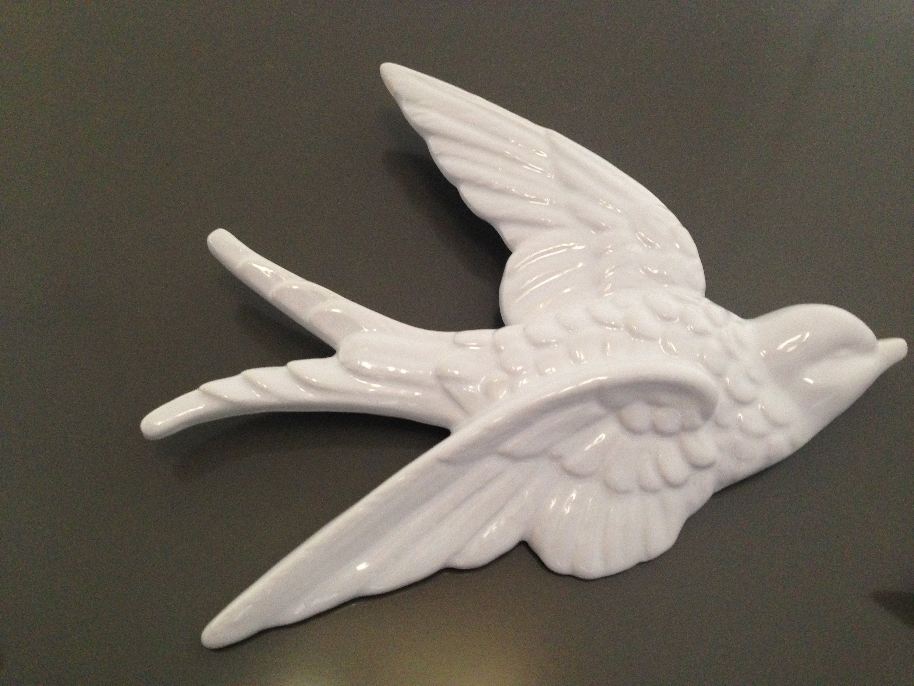White Ceramic Flying Swallow Wall Decor, Set of 3, Retro Style - Etsy