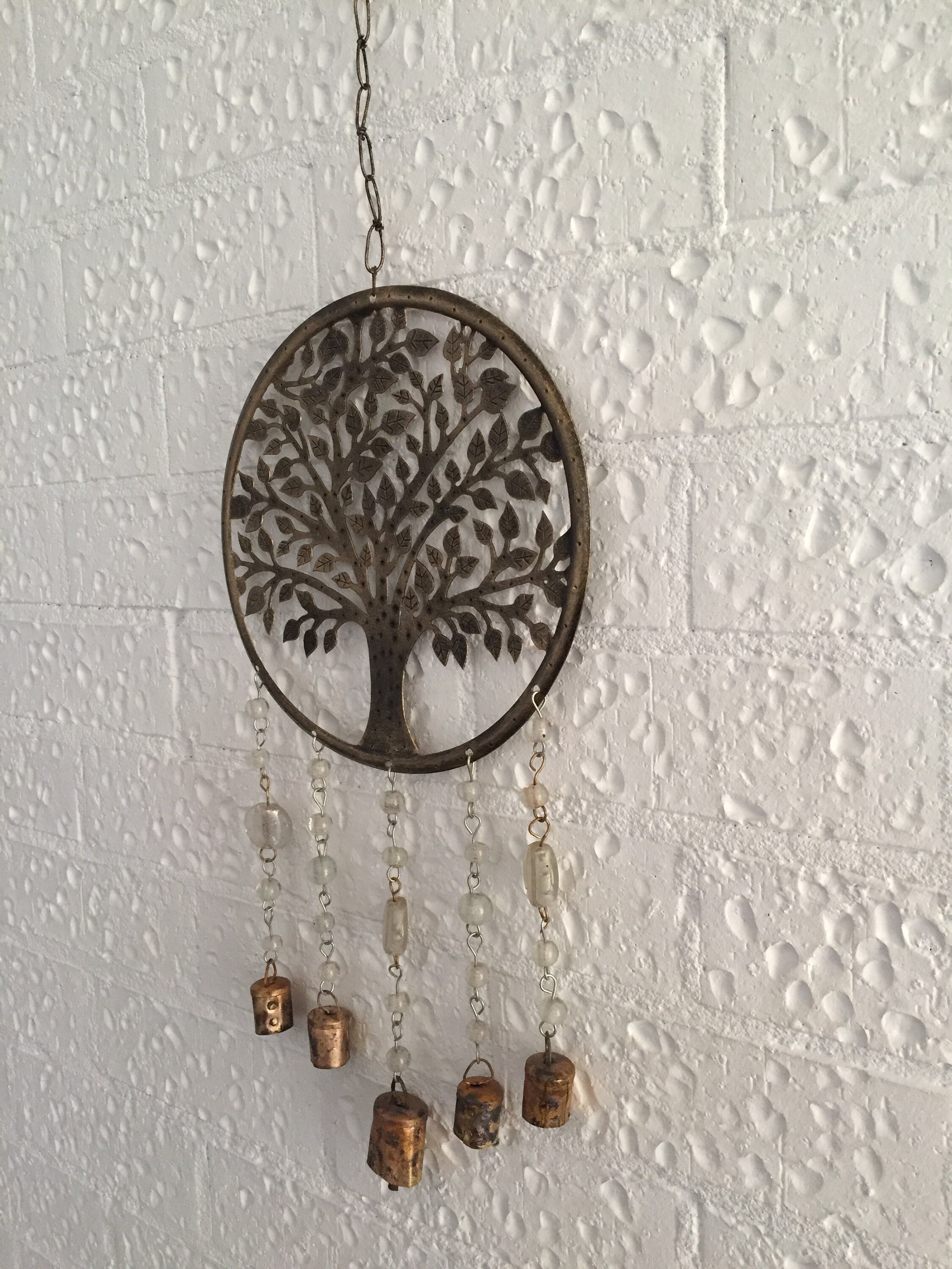 Golden Tree Of Life Metal Hanging Wall Art W Beads & Bells | Etsy