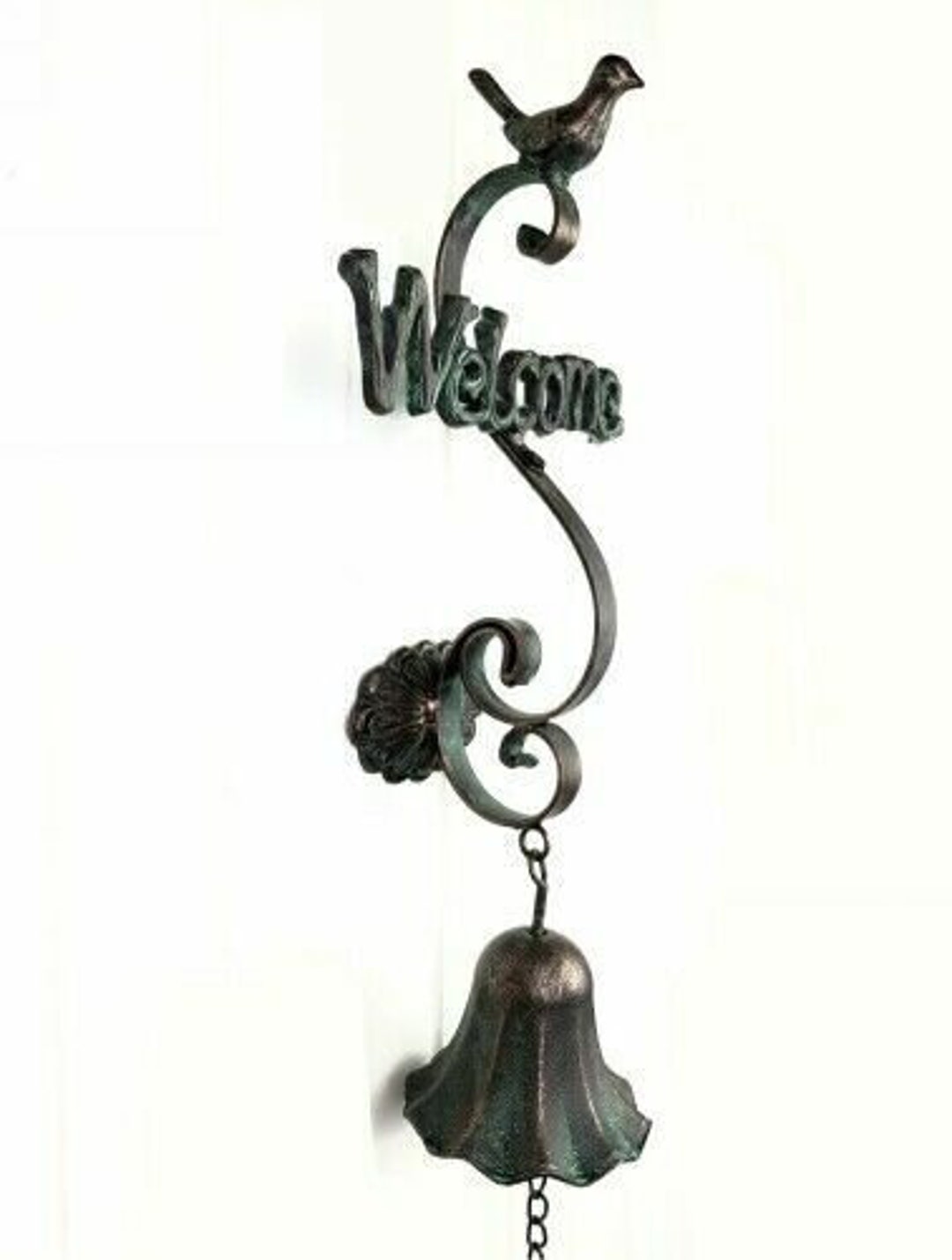 Cast Iron Big Welcome Bird Door Bell Bracket Wall Mounted Doorbell ...