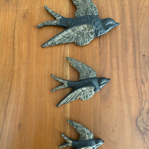 Handmade Ceramic Flying Puffins Set of 3 Retro Puffin Wall - Etsy