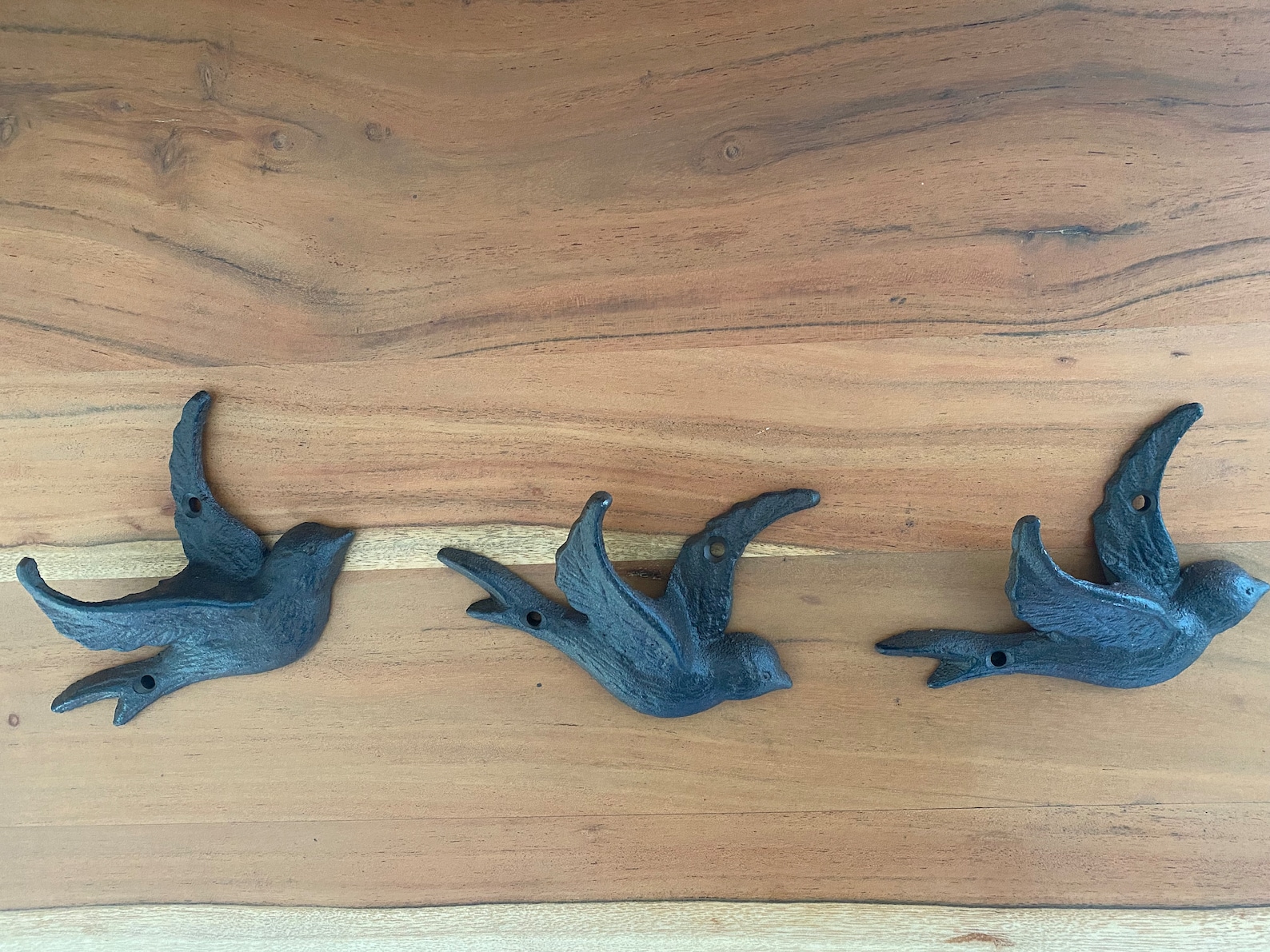 Bird Hookset of 3 Rustic Hook Flying Bird Wall Hook - Etsy