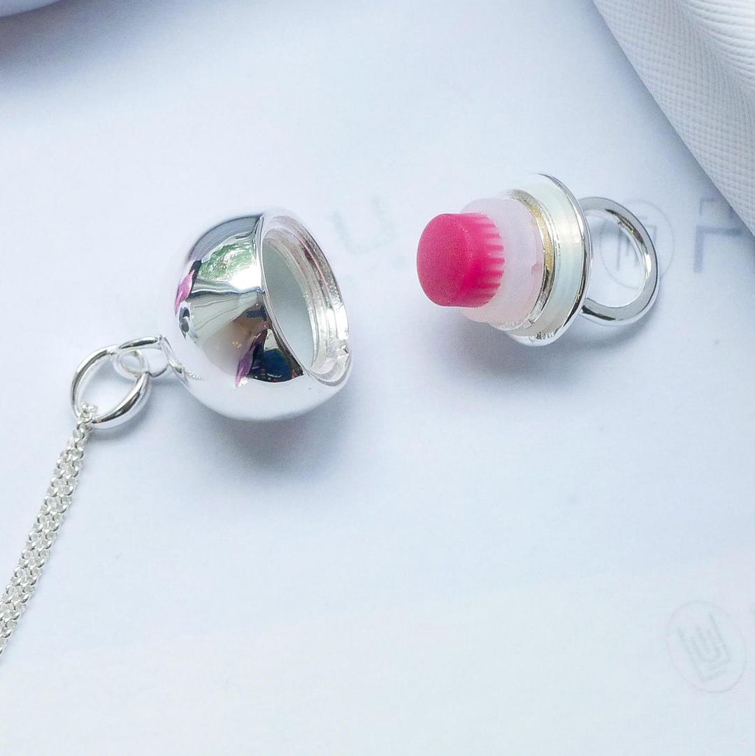 Lilu Lip Balm Necklace: Silver Plated Pendant With Refills - Etsy